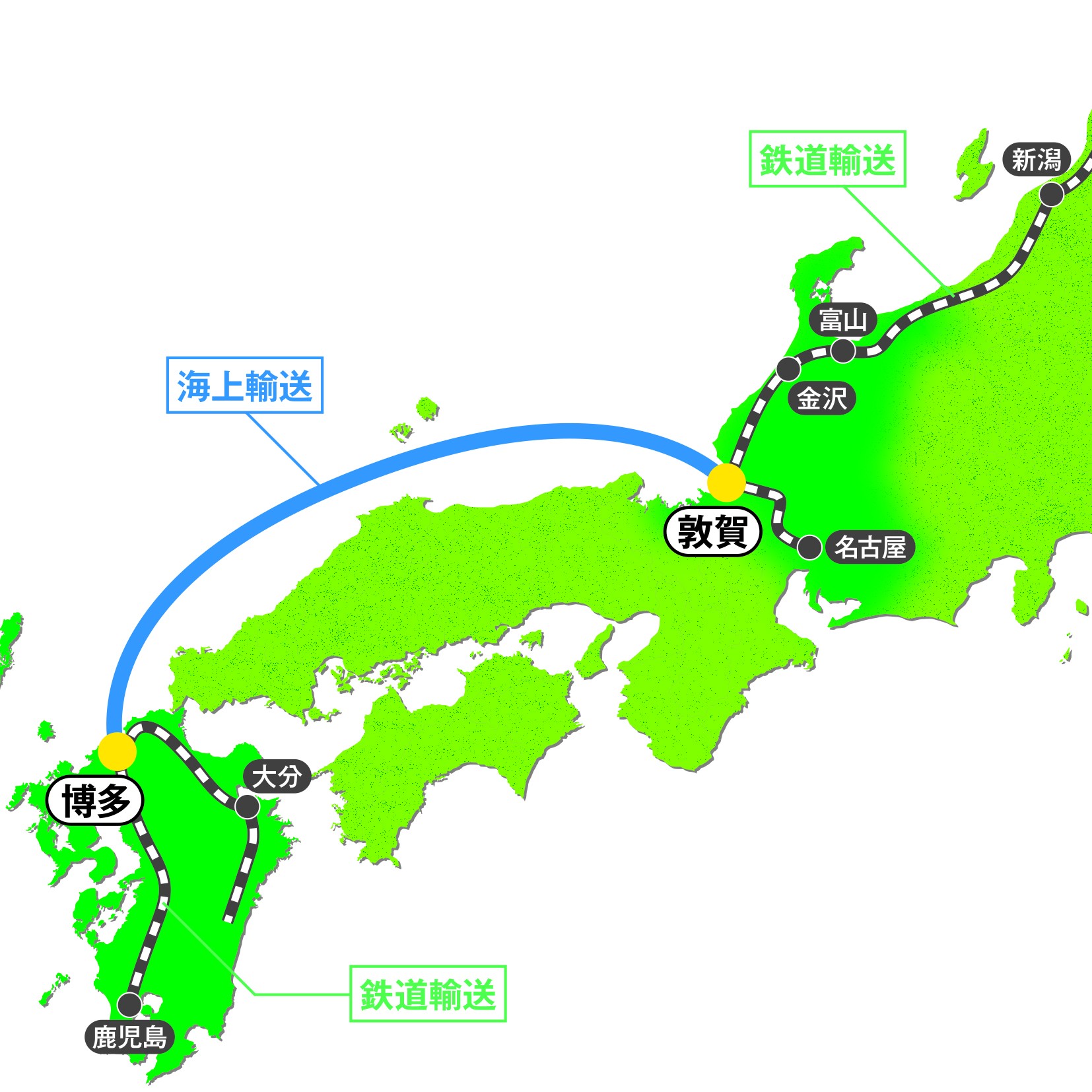 海上輸送と鉄道輸送を組み合わせた複合輸送『Sea＆Rail』に日本海ルートが新登場